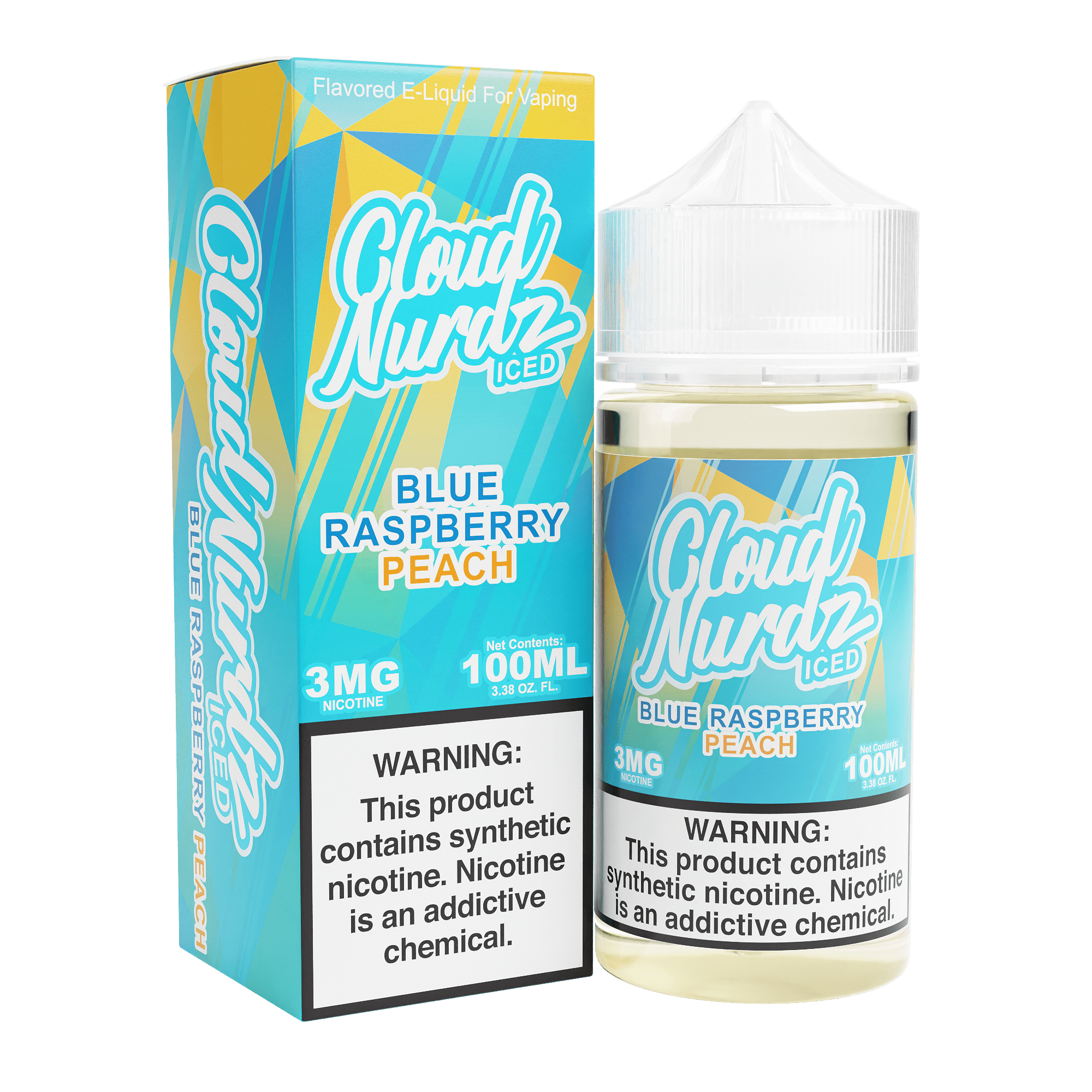 Iced Blue Raspberry Peach - Cloud Nurdz - 100mL - Giant Vapes - Vape Juice
