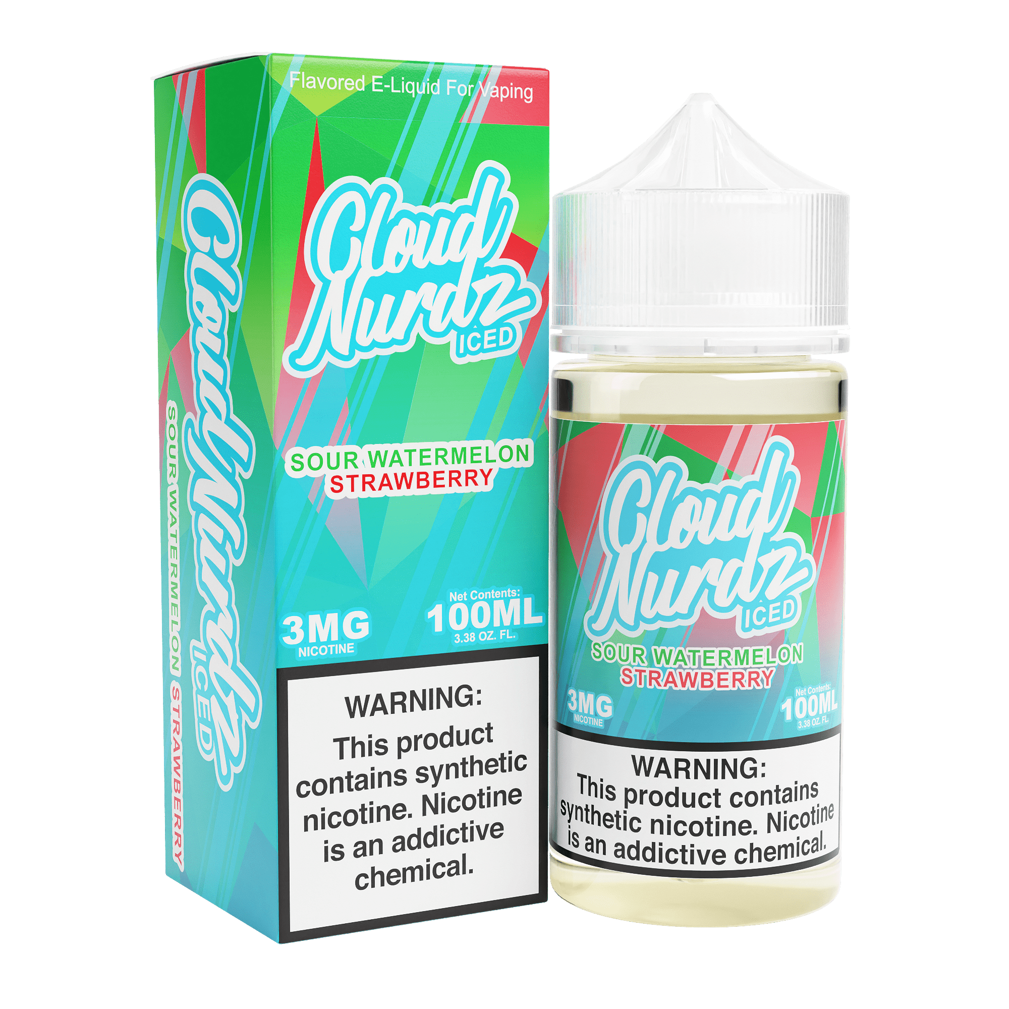 Iced Sour Watermelon Strawberry - Cloud Nurdz - 100mL - Giant Vapes