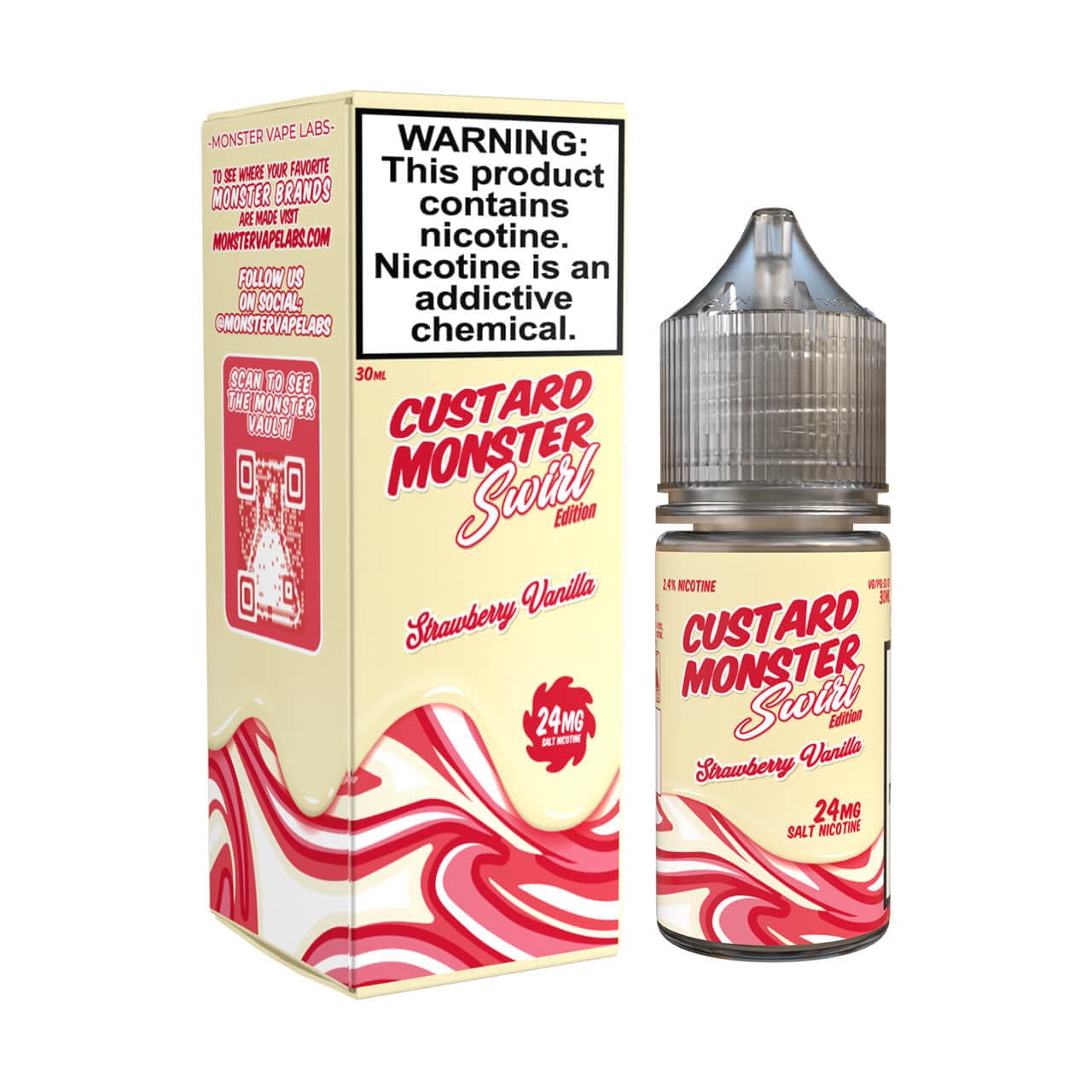 Strawberry Vanilla SALT - Custard Monster Swirl Edition - Salt Nic ...